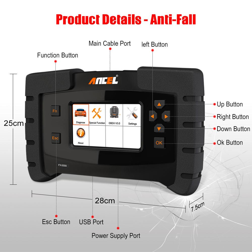 Buy ANCEL FX4000 OBD2 Full System Car Diagnostic Tool ABS EPB Oil ...