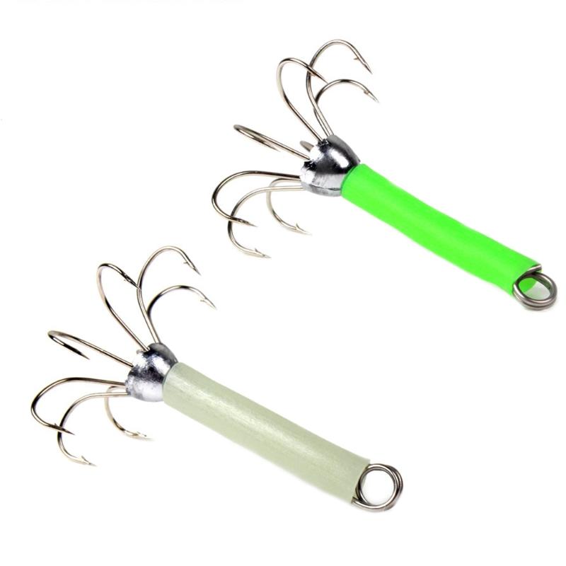 Luminous Squid Octopus Fishing Hooks Stainless Steel Fishhook ...