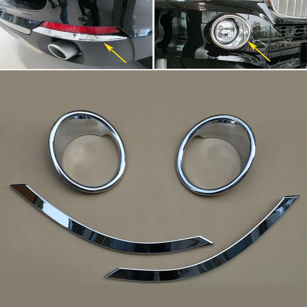 Buy 4* Front Rear Fog Light Chrome Cover Trims For BMW X5 F15 2014-2018 ...