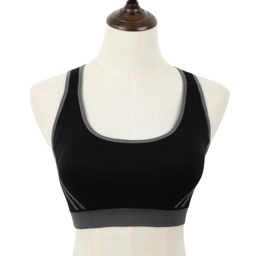 New Fashion Women Gym Bra Stretch Padded Cross Over Back Seamless ...
