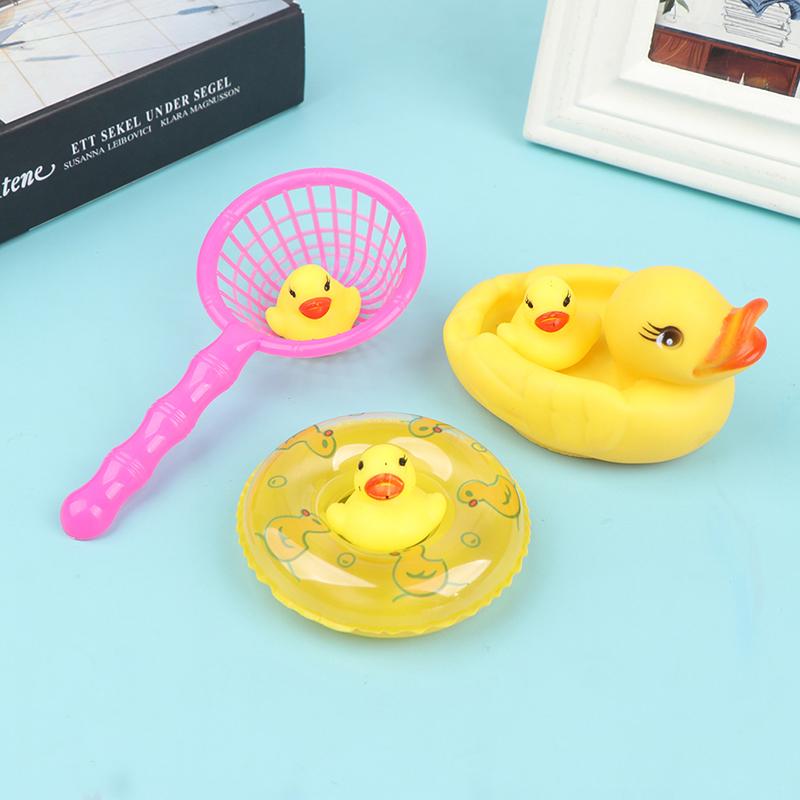Buy Kids Floating Bath Toys Mini Swimming Rings Rubber Yellow Ducks ...
