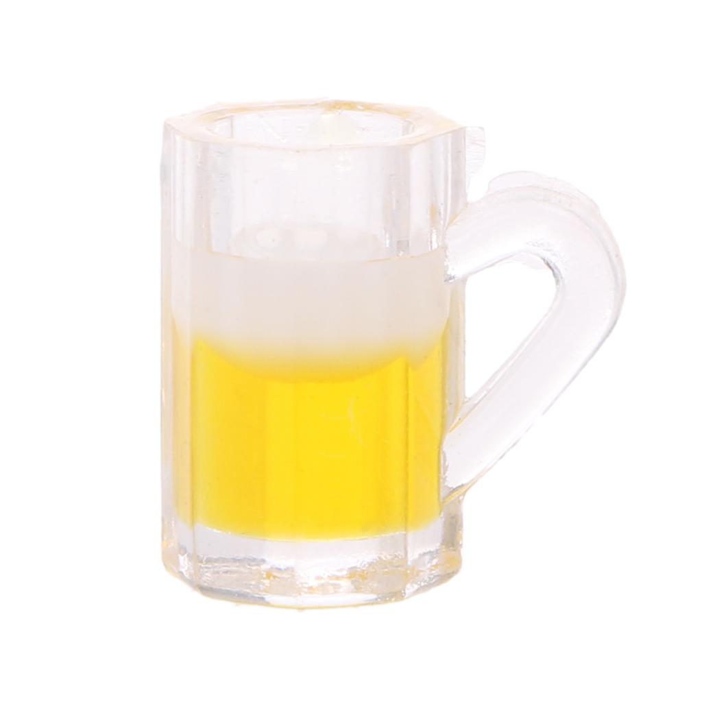 Buy 4pcs 0.05 Scale Toy Kitchen Beer Drinking Cups Dollhouse Miniature ...