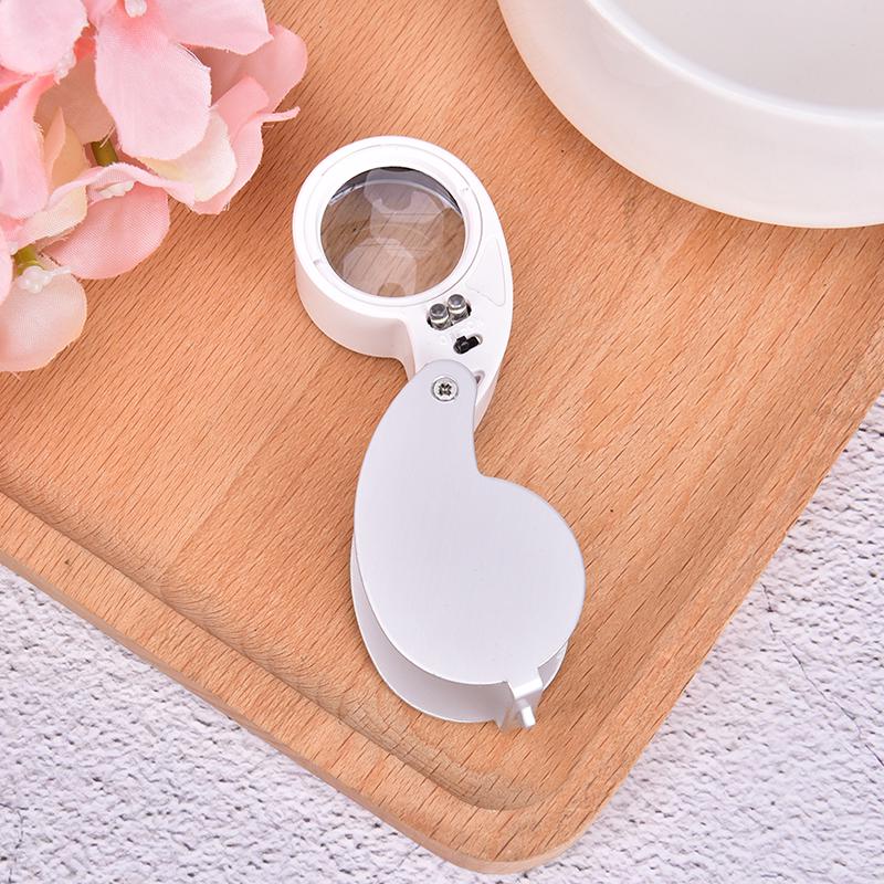 Buy Portable Mini Magnifier With Led Light Jewelry Metal 40X Magnifying ...
