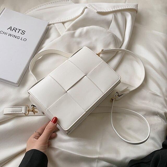 Cheap Weave Small Pu Leather Flap Crossbody Bags With Short Handles For ...