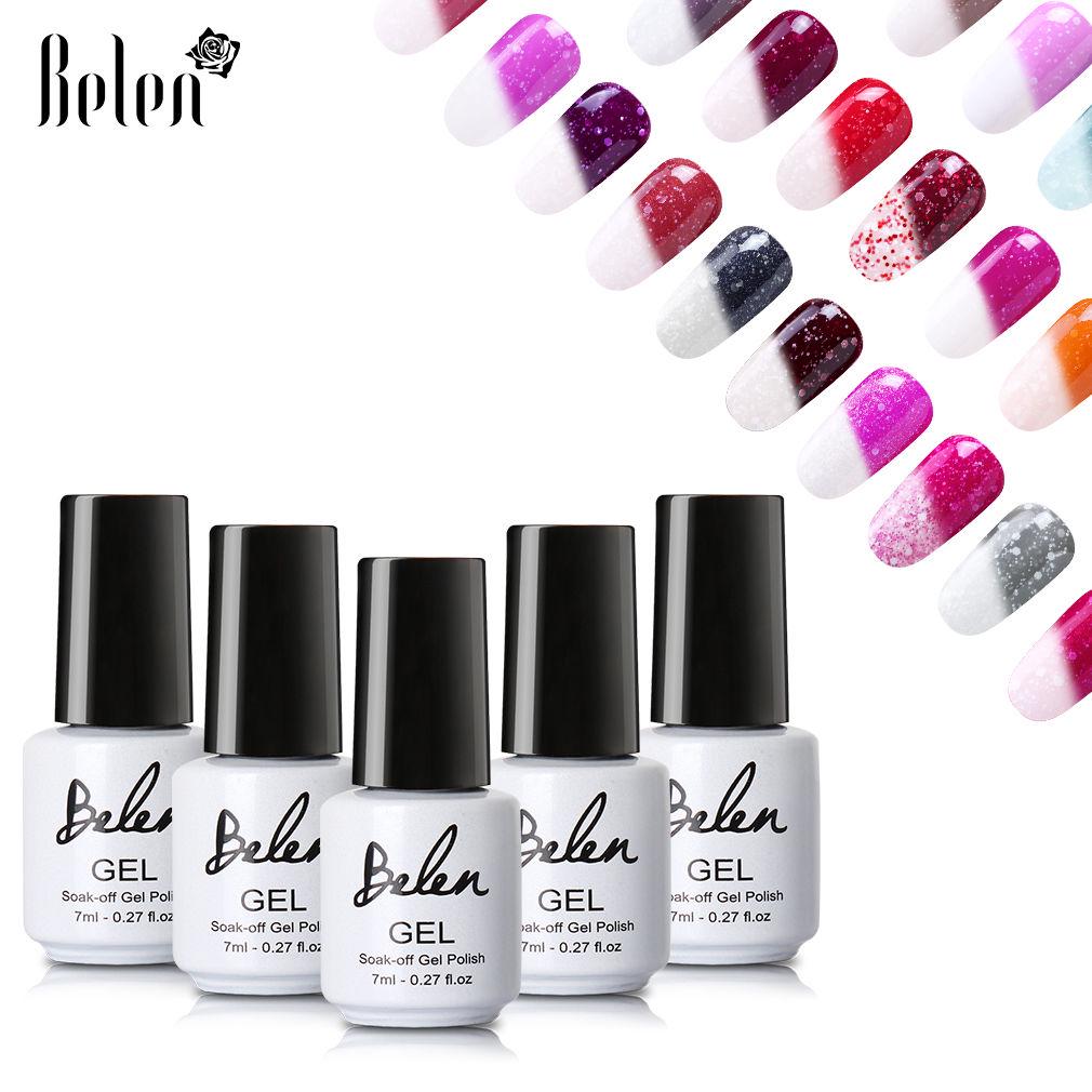 Buy Belen Temperature Color Change Gel Nail Polish Snowy Nail Gels at ...