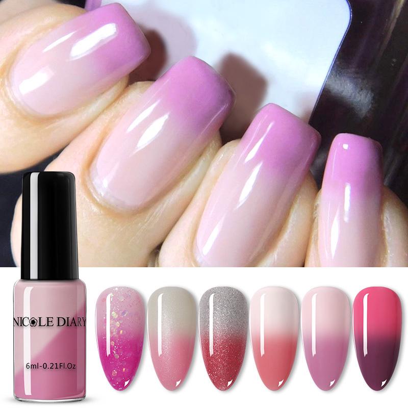 Buy 6ml Thermal Nail Polish Laser Nail Varnish Color Temperature ...