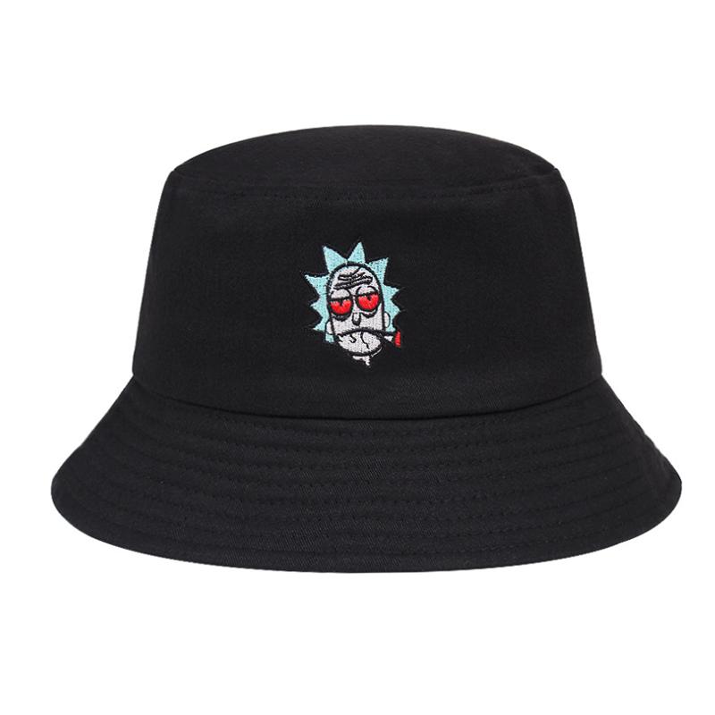 Satın alın New Embroidery Anime Rick Bucket Hat Men Women Outdoor Hip ...