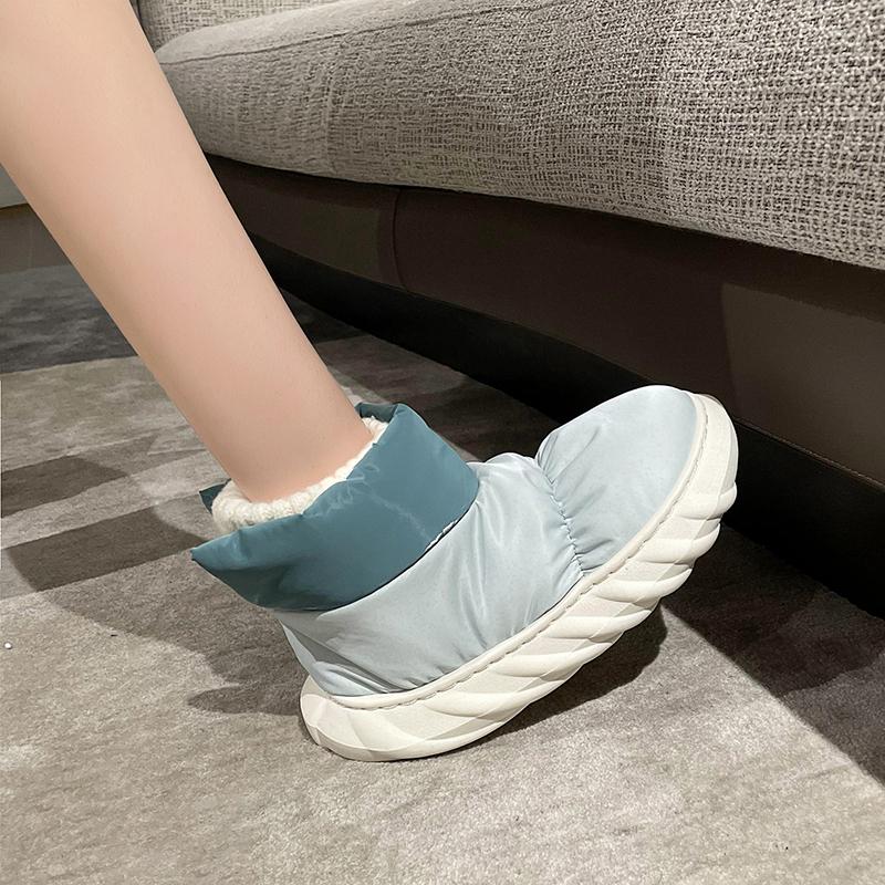 Waterproof Pink Slipper for Women Winter Fur Mules Slides Home Shoes ...