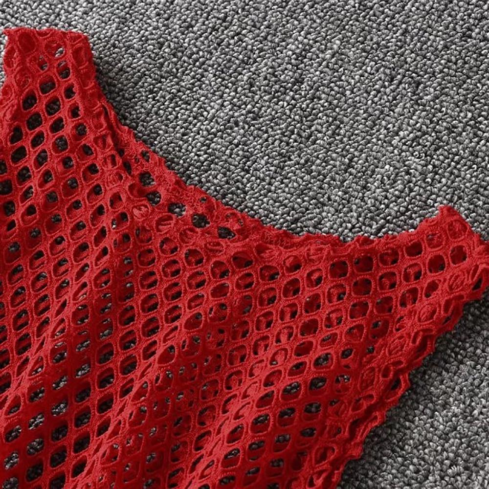 Buy Blouse Womens Fashion Netted Round Collar Tank Top Casual ...