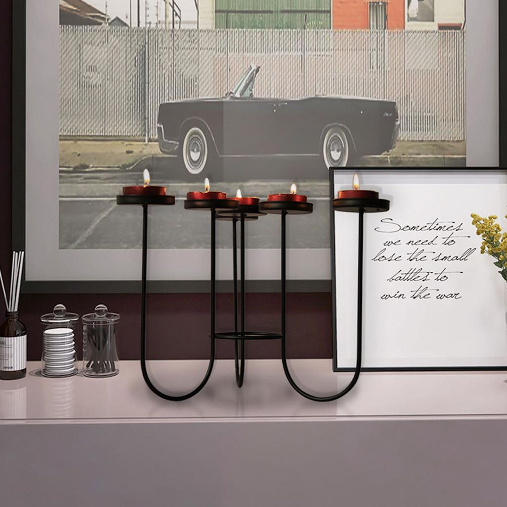 Buy Candle Holder for Pillar Candles Metal Candlestick Stand Desktop ...