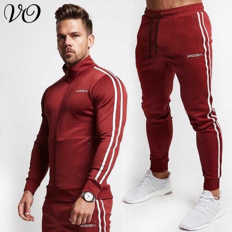Buy Men's Casual Jogging Suits Men's Jackets and Pants Suits Fitness ...
