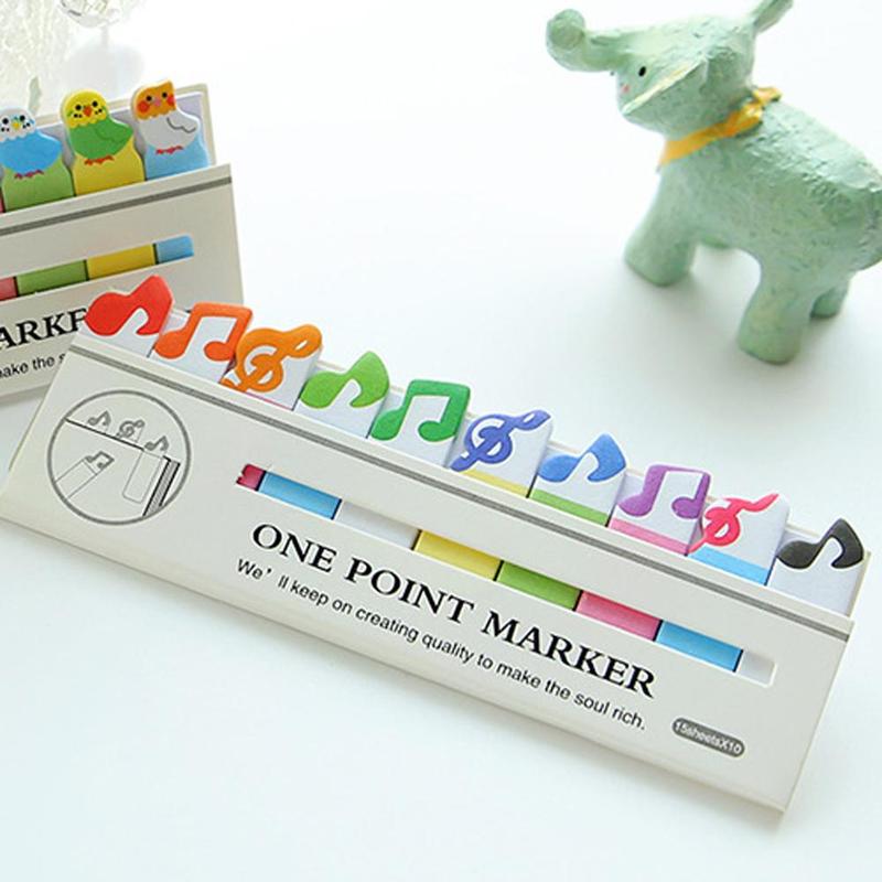 Kawaii Cute Sticky Note Paper Creative Bookmark Animal Self Adhesive ...