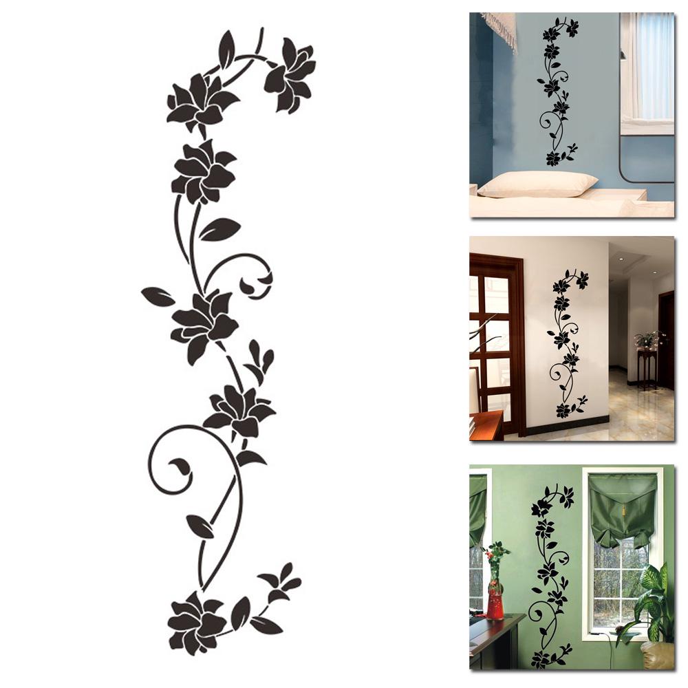 Buy Black Classic Wall Sticker Flower Vine Home Decor 30*105cm ...