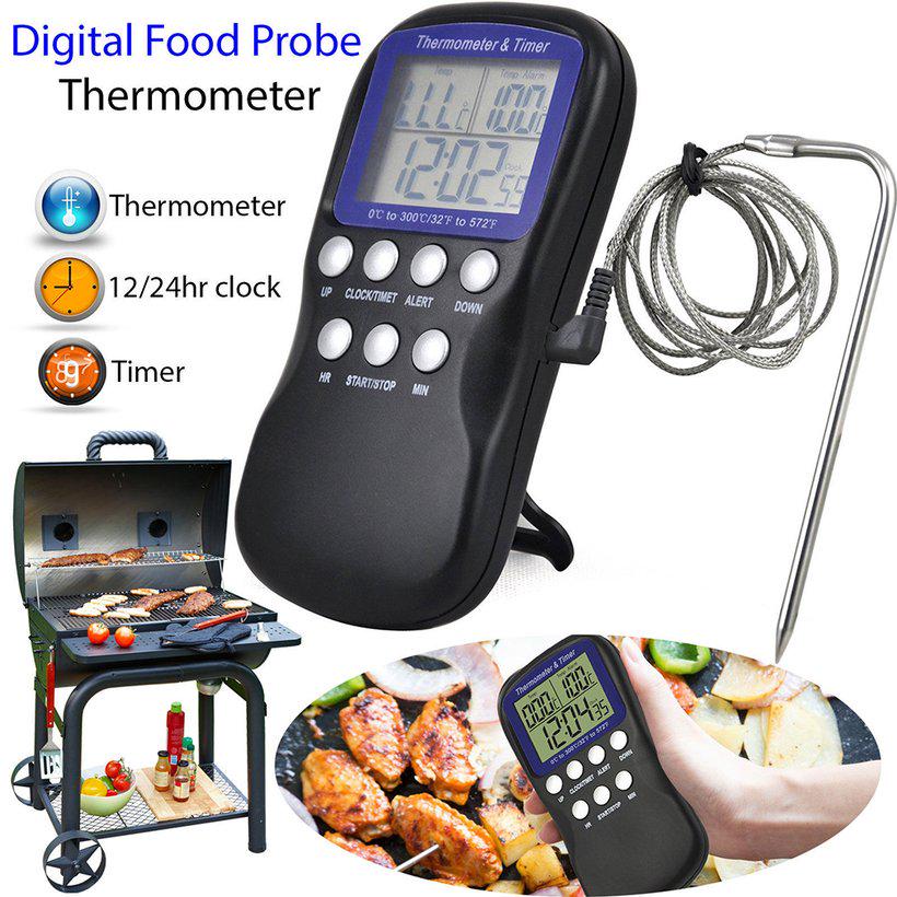Buy Dayupupup Digital Food Probe Oven Thermometer Timer Temperature ...