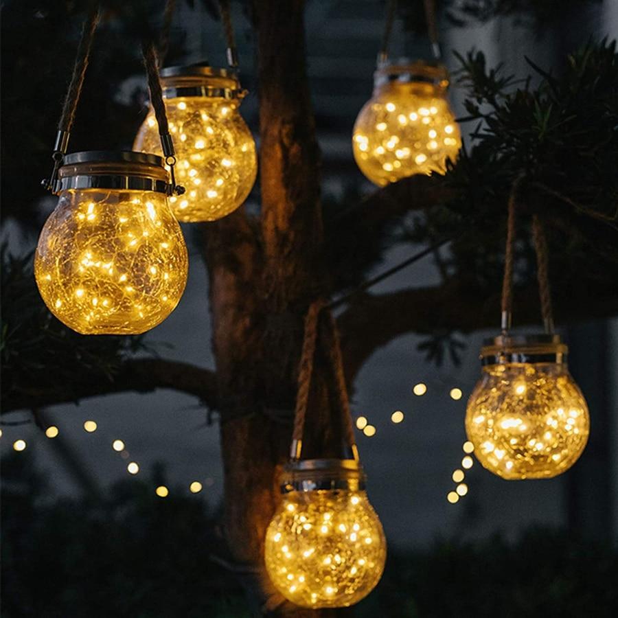 20LED Solar Cap Light Glass Bottle Light Solar Mason Jar Lid Light ...