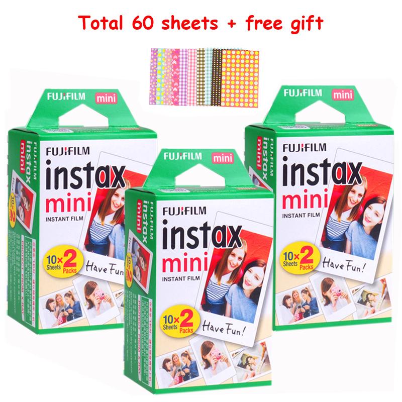 Buy 60 Sheets Fujifilm Instax Mini Film White Edge Photo Paper For Mini ...