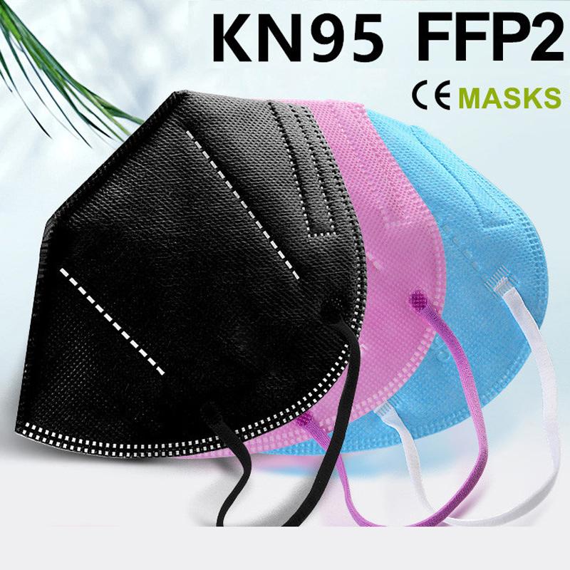 Buy 10-100PCS FFP2 Colorful KN95 Face Mask Anti-fog Dust Respirator ...