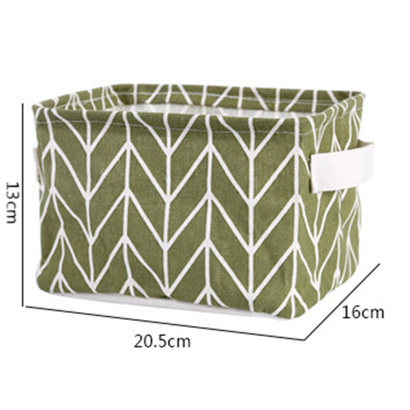 Geometry Pattern Desk Storage Box Cotton Linen Organizer Basket ...
