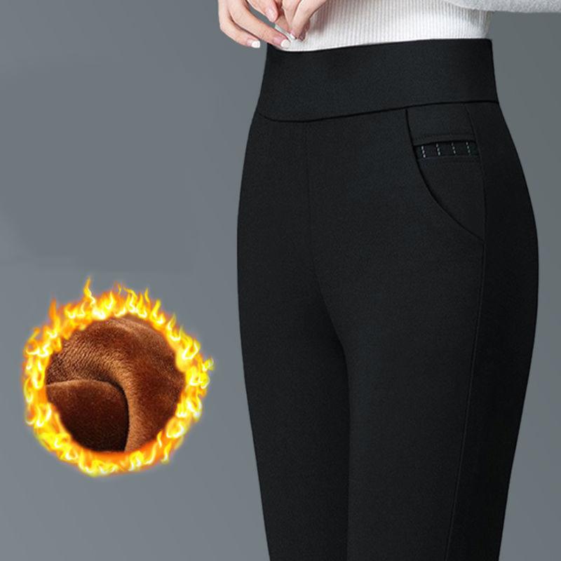 Cheap Winter Pants Thick Velvet Pants Warm Trousers Female Skinny Solid ...