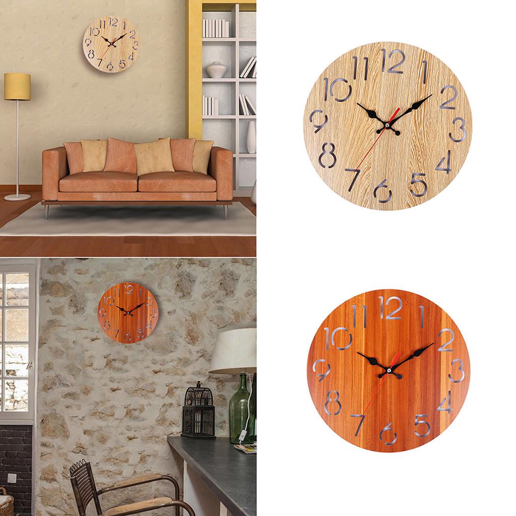 Buy Aominuo Vintage Rustic Wooden Wall Clock Antique Shabby Retro Home ...