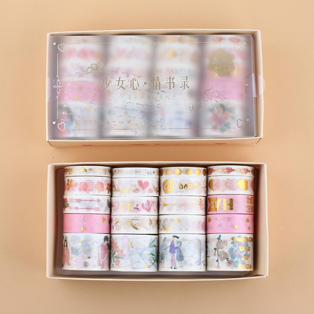 Buy 20 Rolls Washi Japanese Paper Tape Gold Foil Masking Tape ...
