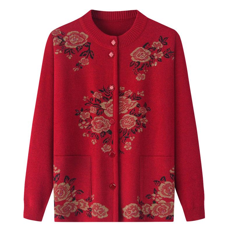 Cheap Flower Pattern Sweater Spring and Autumn Women's Knitted Sweater ...