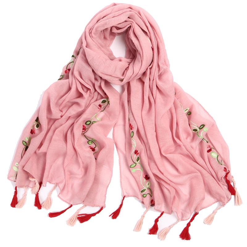 Buy Embroidered Cotton and Linen Scarves Retro National Style Hanging ...