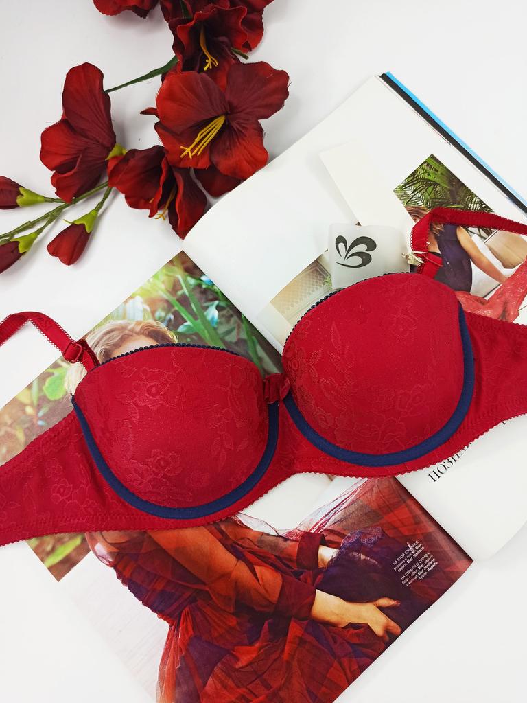 Buy Weiyesi balconette bra with edging 80B burgundy (1377) at affordable prices — free shipping ...