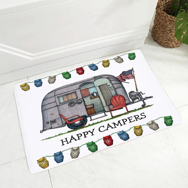 Buy Happy Campers Doormat Kitchen Carpet Non-Slip Decor Cartoon House ...