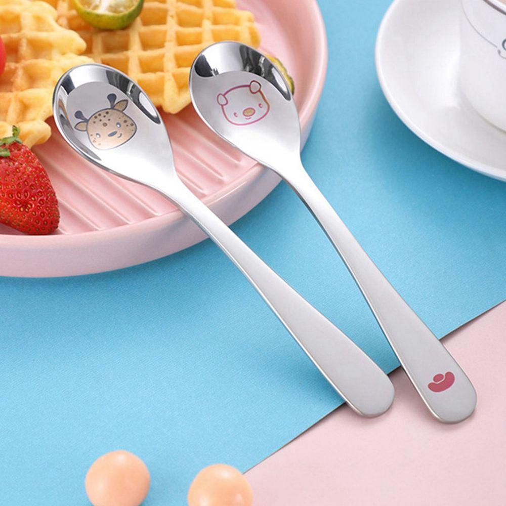 Buy Cartoon Tea Spoon Dessert Spoons Children Kids Learning Dinnerware ...