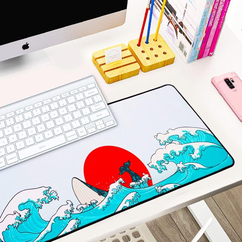 Cheap Water-proof Non-Slip Large Waves Desk Pads Table Mat Mouse Pad ...