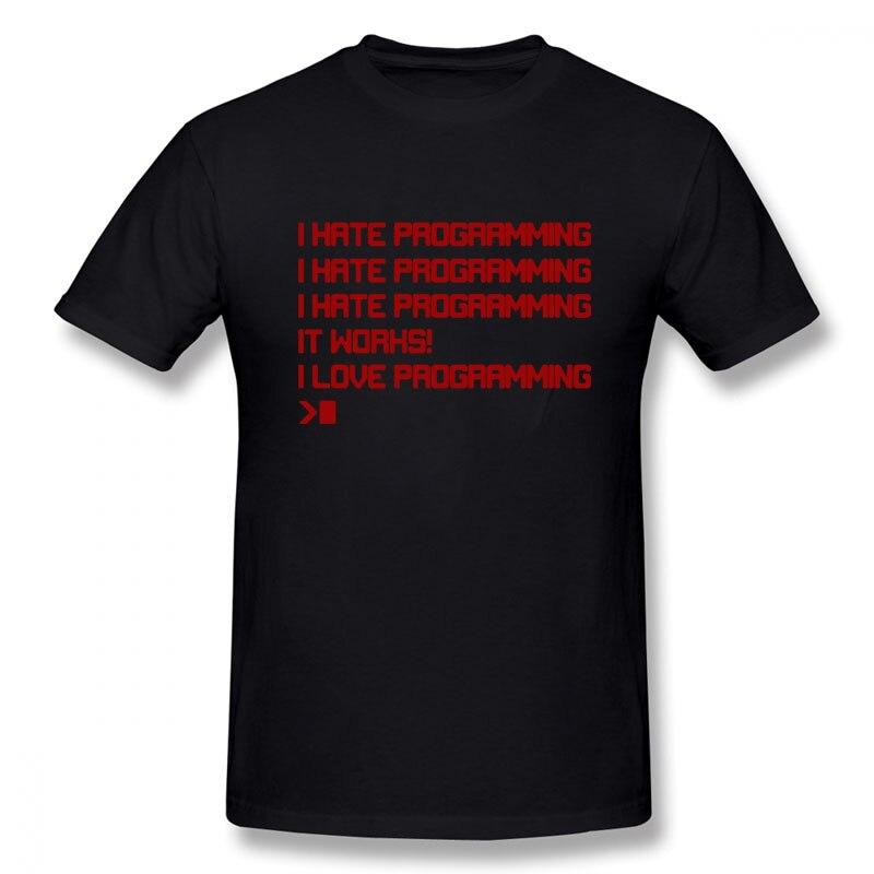 Satın alın I Hate Programming Web PC Programmer Coding Code Funny T Shirt Men Short Sleeves Hip ...