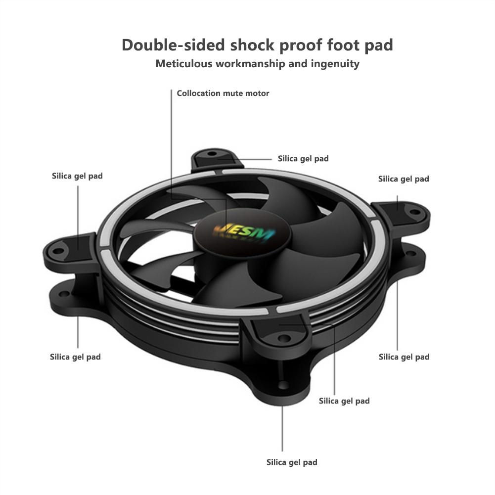 Buy 3pcs PC Computer Case Cooling Fans Streamers RGB 120mm Low Noise ...