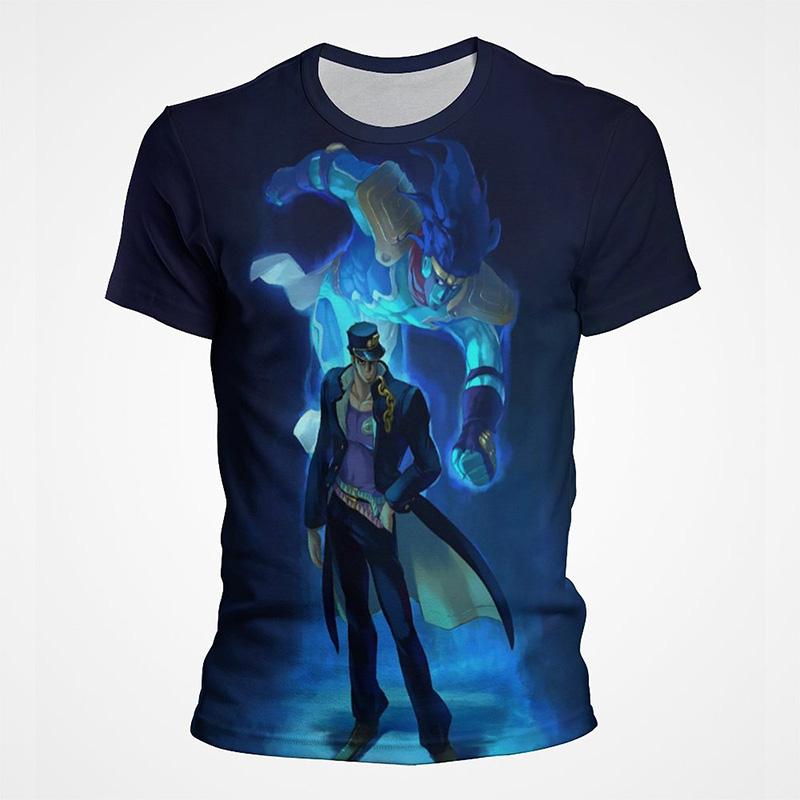 Buy 3D Print Jojo Bizarre Adventure Anime Cartoon Men Short Sleeve 2022 ...