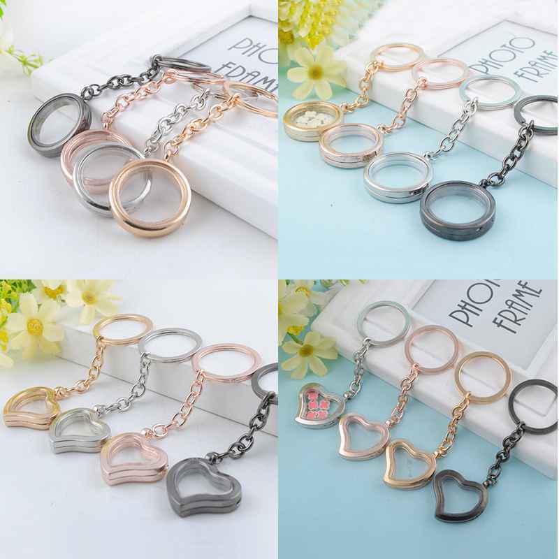 Buy Heart Crystal Living Floating Charms Memory Locket Key Chain ...