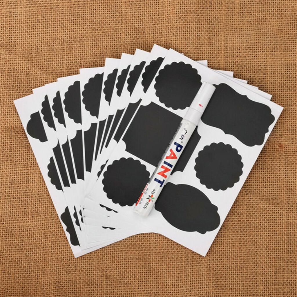 Buy 48x Chalkboard Labels Removable Blackboard Stickers Name Bottles ...