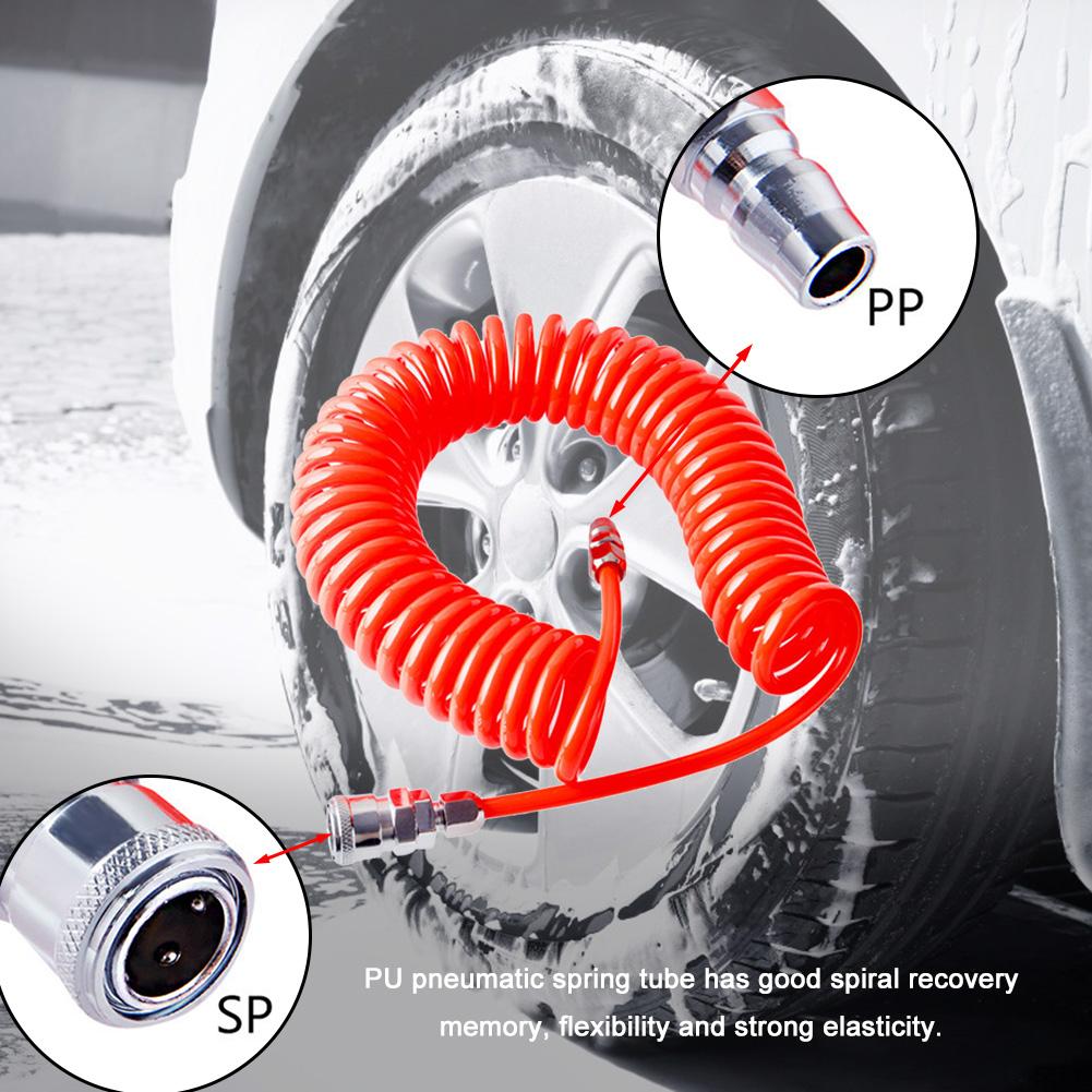 8x5mm Air Compressor Hose Spiral Pipe Pneumatic PU Telescopic Spring ...