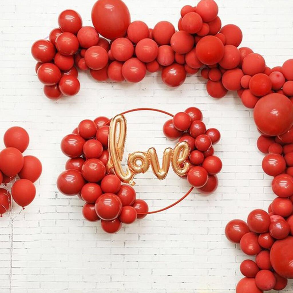 50pcs 10 Inch Red Foil Round Heart Balloons Marriage Helium Inflatable ...