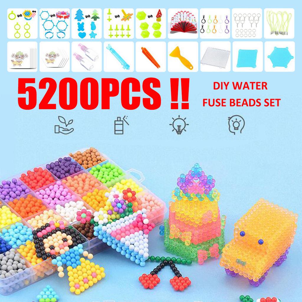 14000/8000/6000Pcs Different Color DIY Water Sticky Fuse Beads Plastic ...