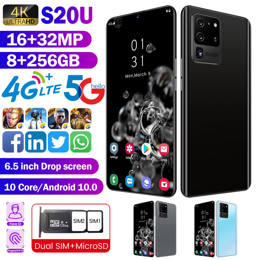 FWD Smartphone S20U 6.5inch 8GB RAM 256GB ROM MTK6889 10 Core Android ...