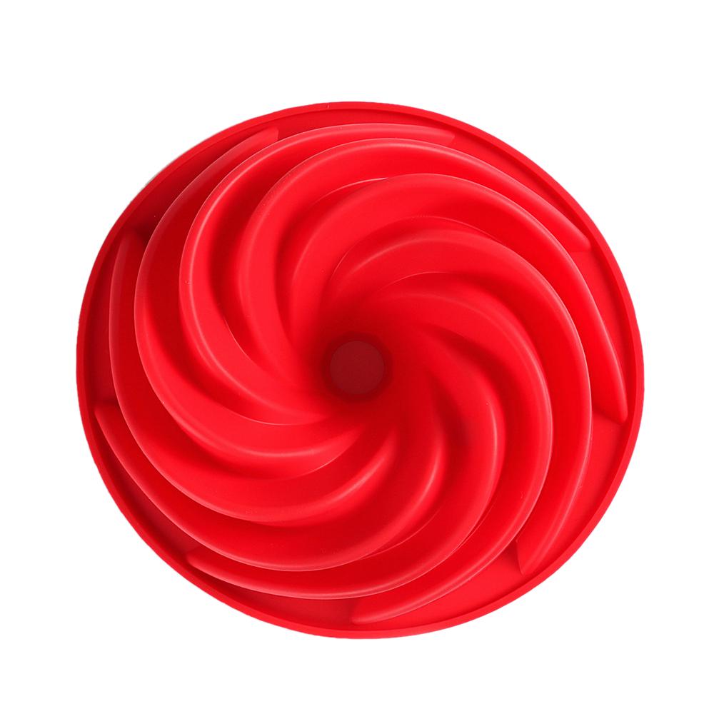 Buy 10 Inch Large Spiral Silicone Scalloped Thread Sponge Cake Mold ...