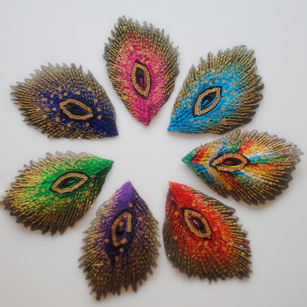 Buy Feather Applique Embroidery Applique Patch Iron On Sew Clothes ...