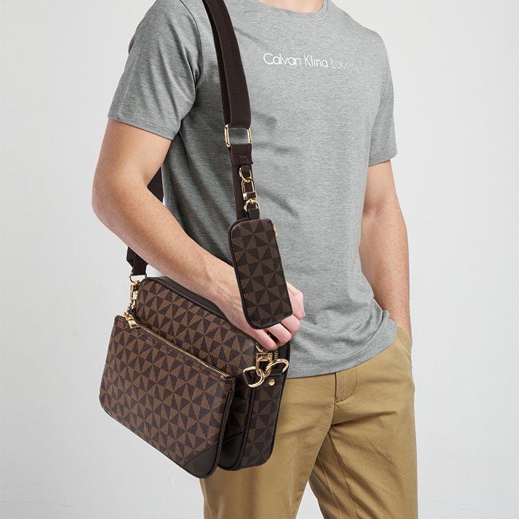Cheap 3-Piece Leather Single Shoulder Bag New Trend Messenger Bag Men ...