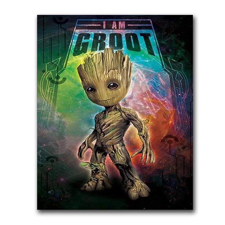 Buy Full 5D Diy Diamond Painting Cartoon Groot Diamond Embroidery Cross ...