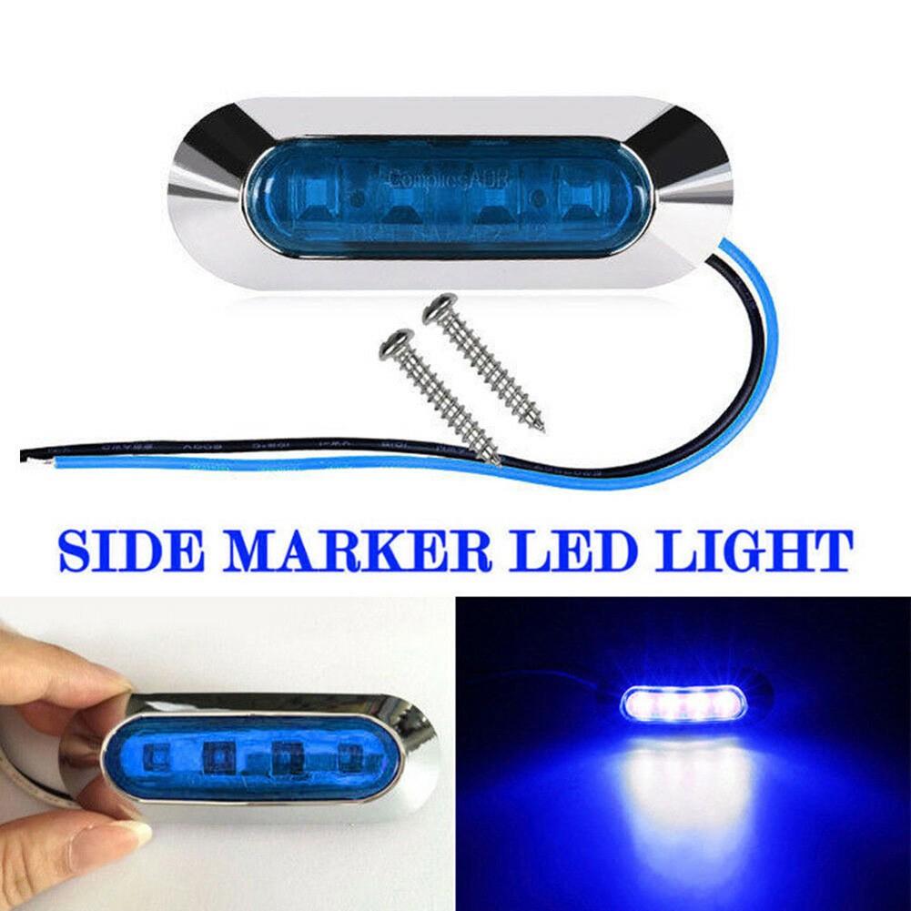 4 LED Side Marker Lights Blue Buses DC 12V-24V Lamp uygun fiyatlı satın ...