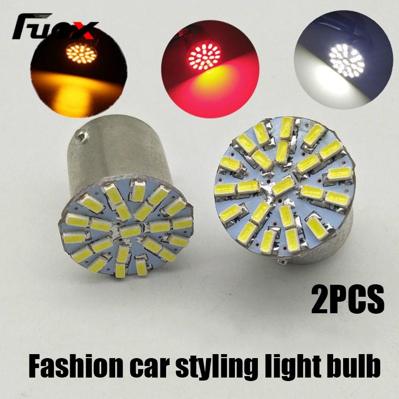 Buy 2 PCS S25 P21W 1156 BA15S 3014 22 SMD LED Car Turn Signal Tail Light Stop Light Reversing ...