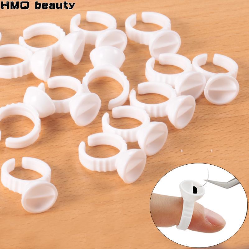 Buy HMQ Beauty 100Pcs Disposable Eyelash Extension Glue Rings Eyelash ...