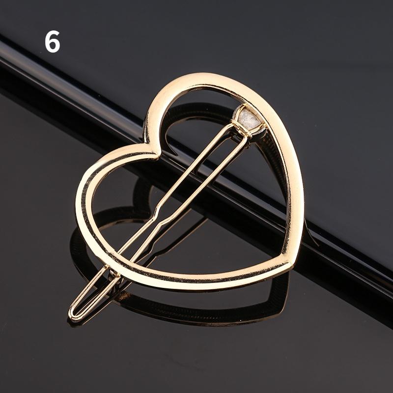 Buy Fashion Metal Love Heart Hair Clip Elegant Star Round Barrette for ...
