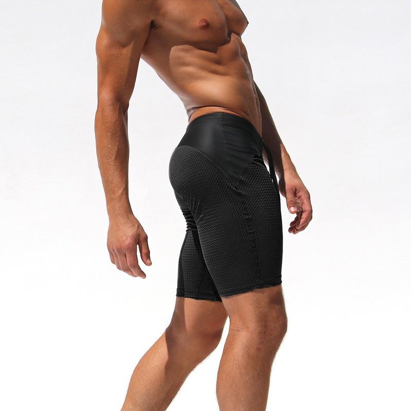 Buy Men Drawstring Boxer Surfing Summer Beach Splice Mesh Swimming ...