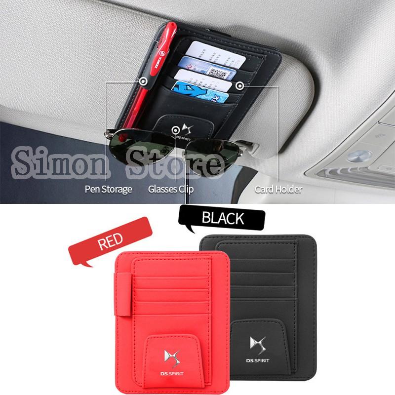 Buy Car Sun Visor Organizer Holder Leather Card Case Auto PU Hanging ...